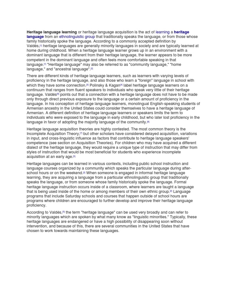 Heritage Language Learning | PDF | Sociolinguistics | Symbols