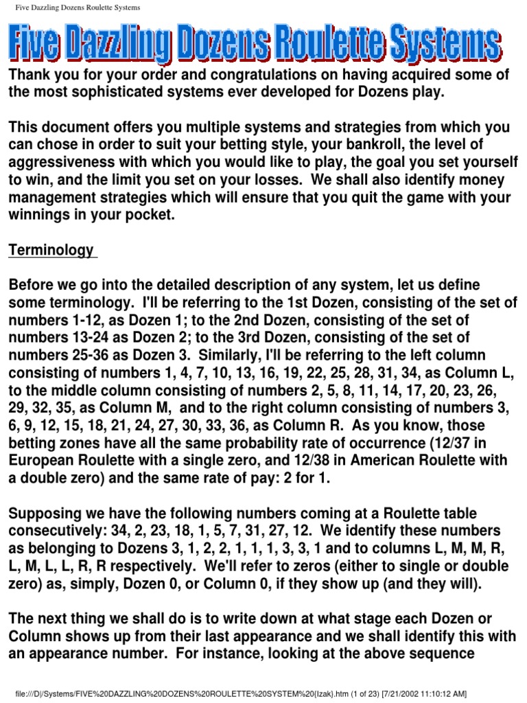 Flex | PDF | Roulette | Gaming And Lottery