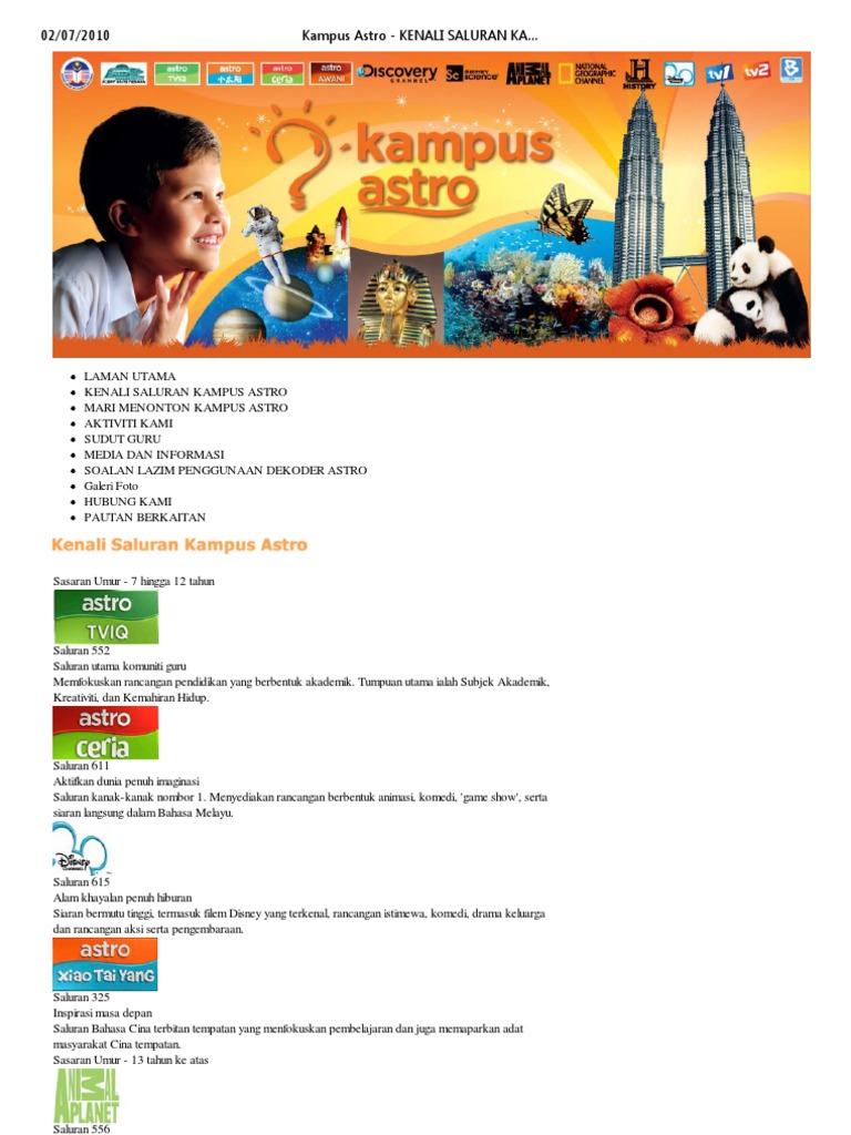 Kampus Astro - Kenali Saluran Kampus Astro | PDF