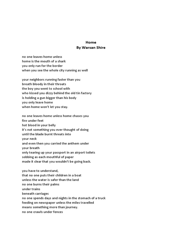 Home by Warsan Shire | PDF