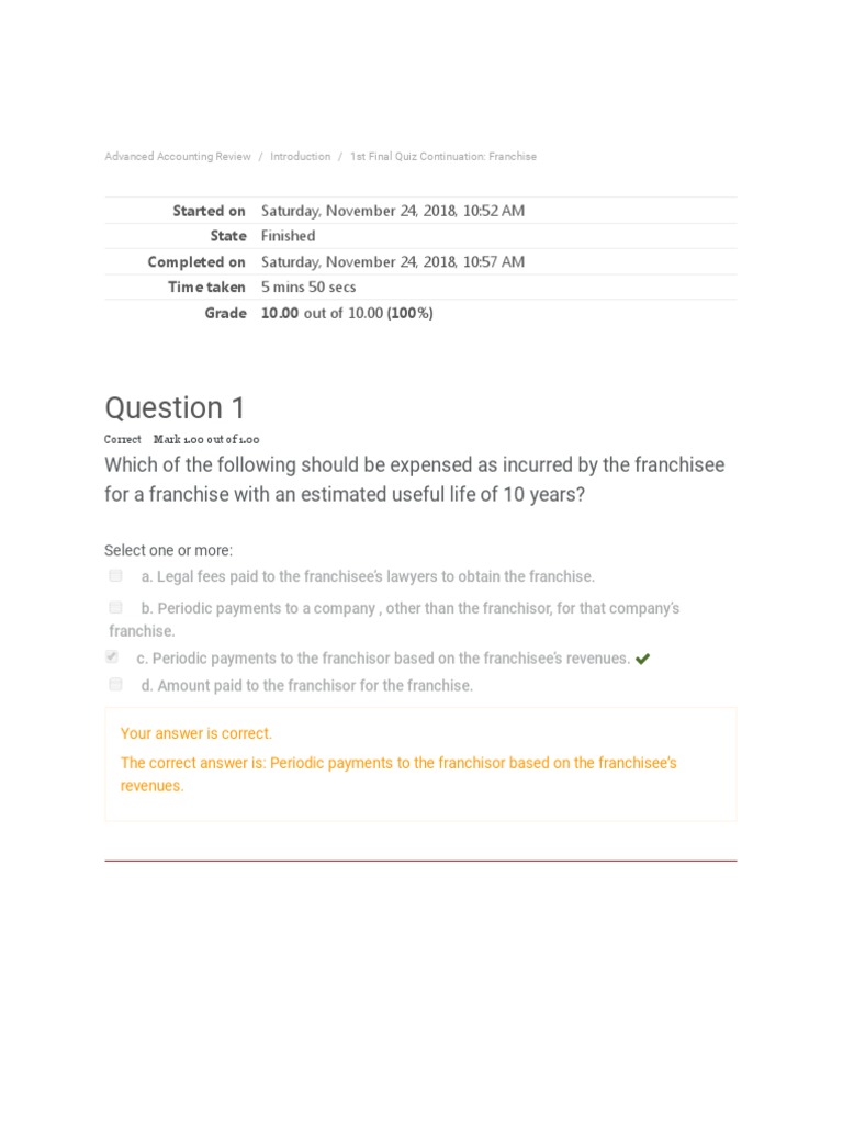 Franchise | PDF | Franchising | Present Value