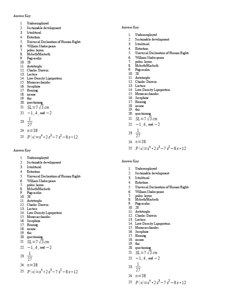 Answer Key2ndelim | PDF