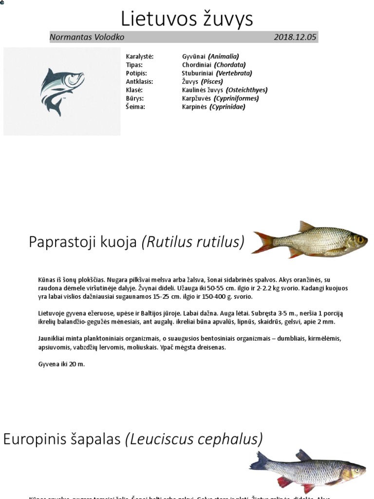 Lietuvos Zuvys | PDF