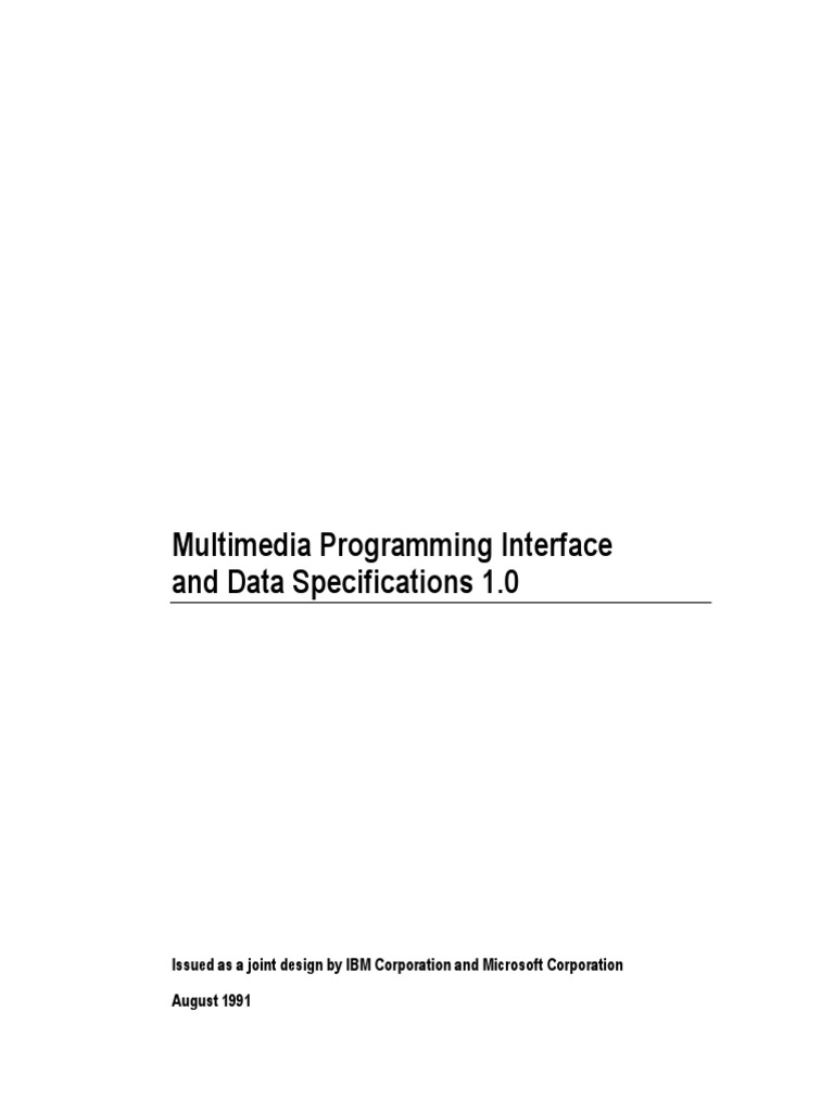 Multimedia Programming Interface and Data Specifications 1.0 - RIFF ...