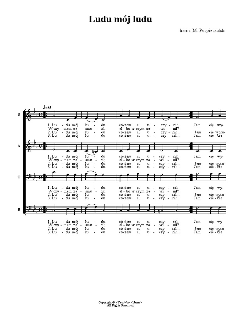 01 Ludu Mój Ludu - SATB | PDF