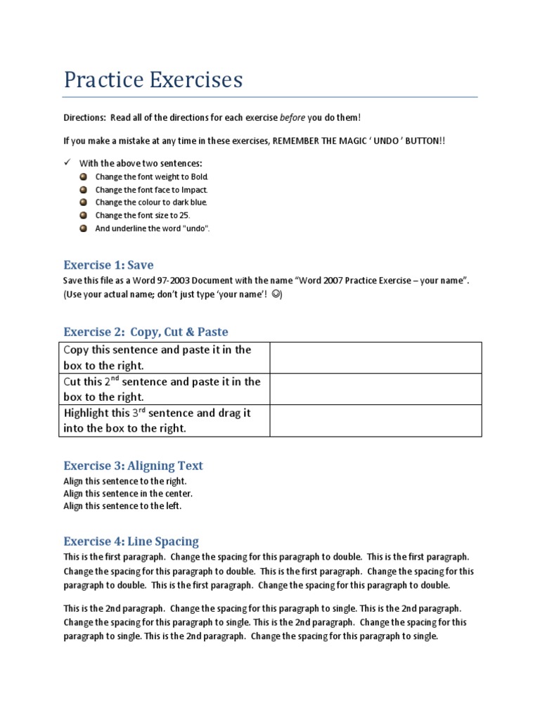 Word Formatting Practice Guide | PDF | Paragraph | Communication Design