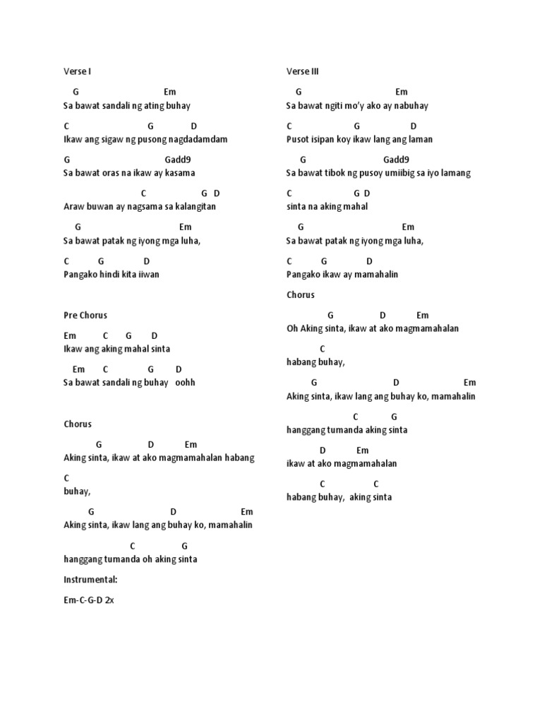 Aking Sinta Song | PDF