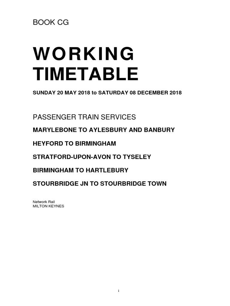 Working Timetable: Book CG | PDF | Steam Locomotive | Train