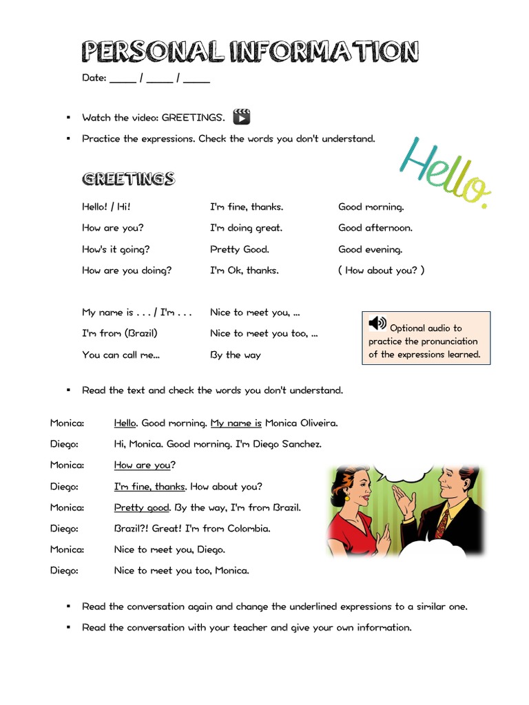 Personal Information and Greetings Guide | PDF