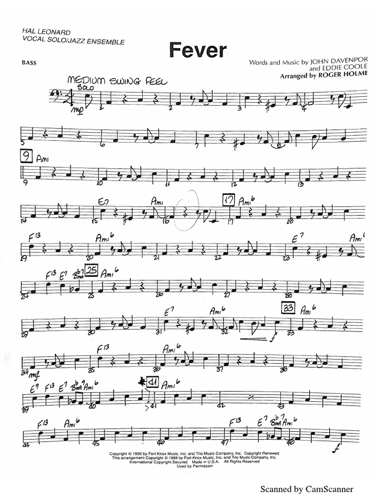 Fever Bass Line | PDF