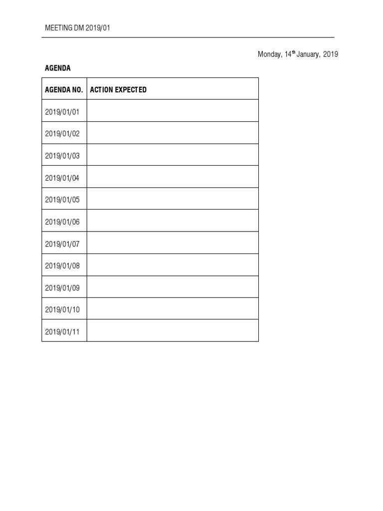 January 2019 Meeting Agenda | PDF