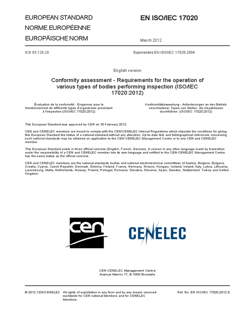 Iso 17020 (2012) | PDF | International Organization For Standardization | International ...