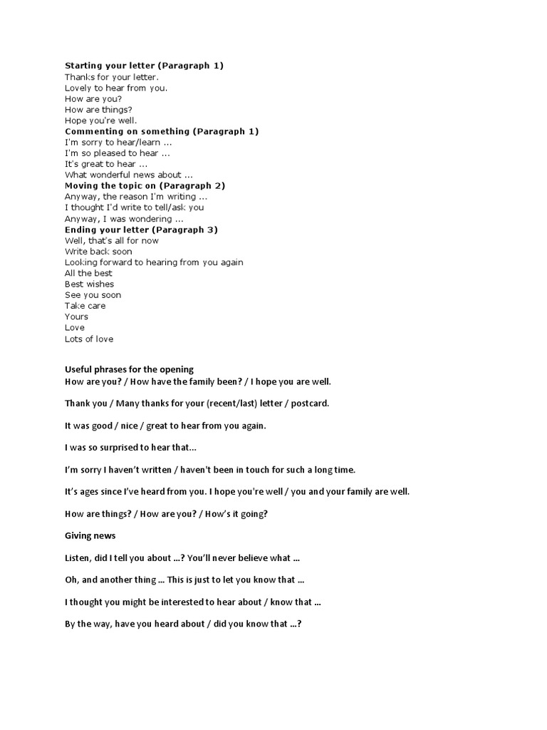 Starting Your Letter | PDF