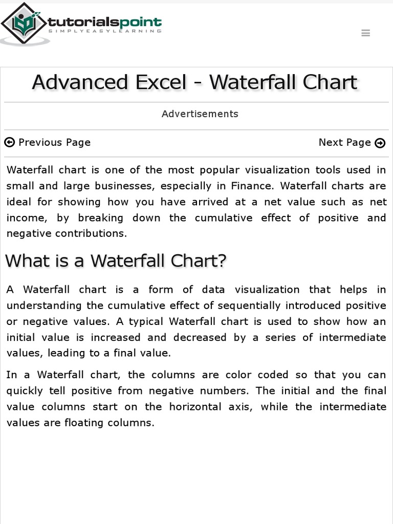 Advanced Excel Waterfall Chart | PDF | Computing | Business