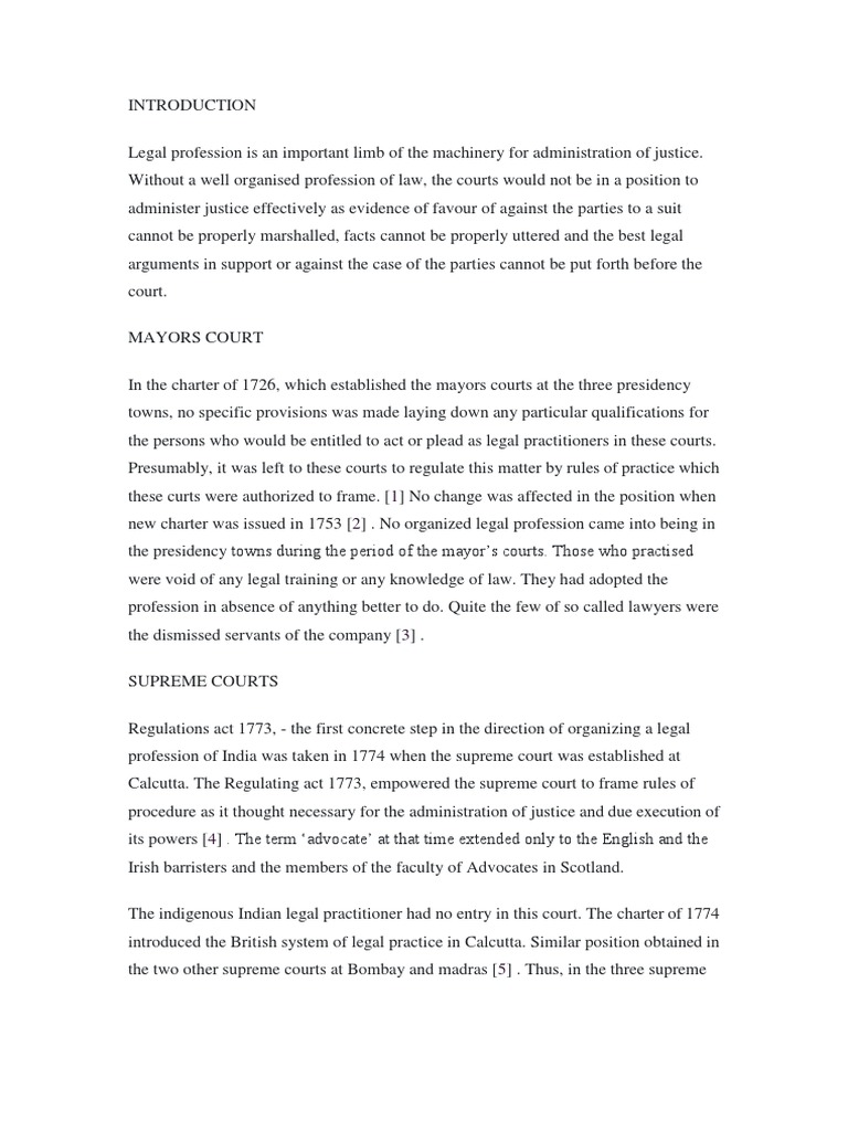 History of Legal Profession in India | PDF | Advocate | Barrister