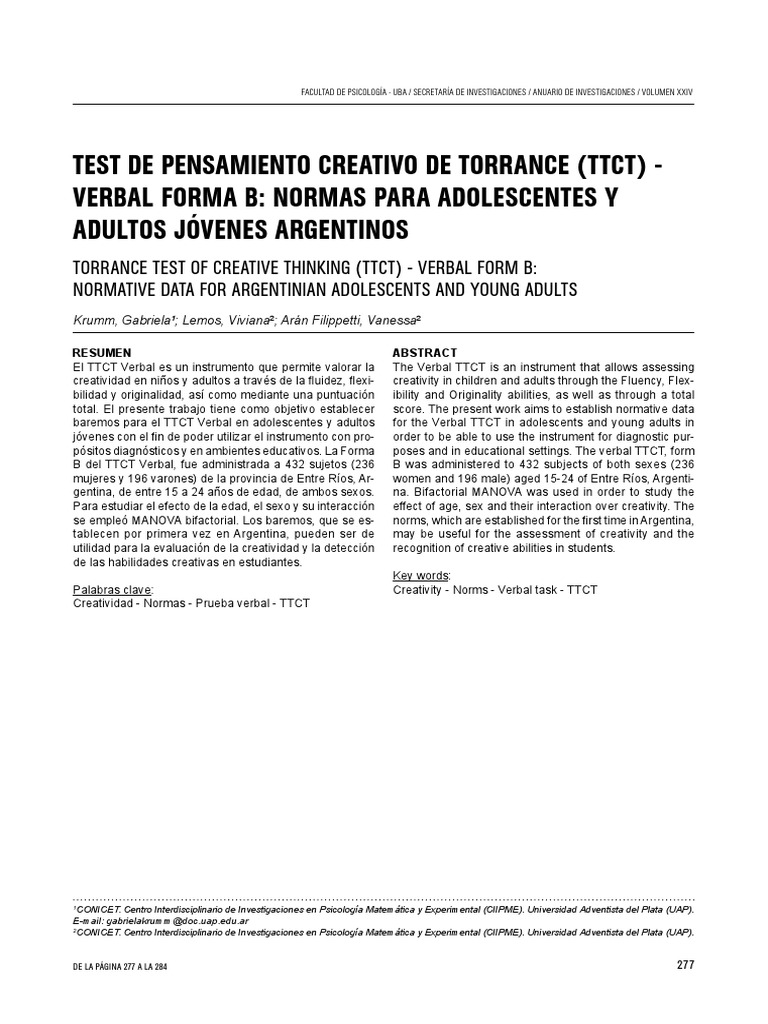 Test de Torrance | PDF | Inteligencia | Mente