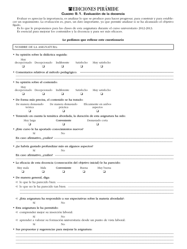 Test Evaluacion de La Docencia | PDF | Evaluación | Maestros Test Evaluacion de La Docencia | PDF | Evaluación | Maestros