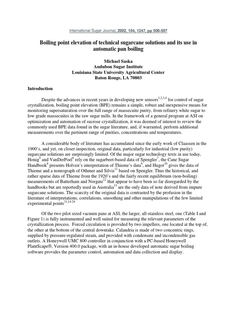 Boiling Point Elevation of Sucrose Solutions.109125520 | PDF | Flow ...