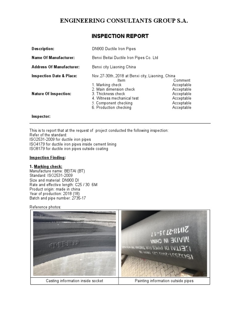 Factory Visit Report | PDF | Pipe (Fluid Conveyance) | Ductility