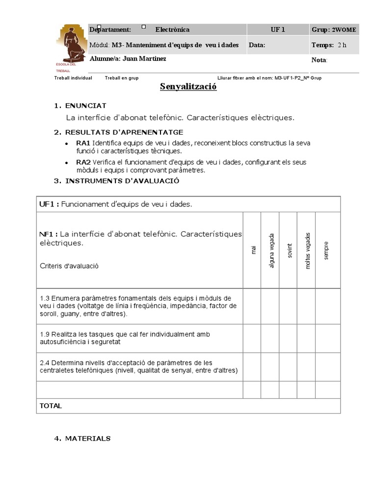 M03 UF1 P2 Activitat Senyalitzacio | PDF