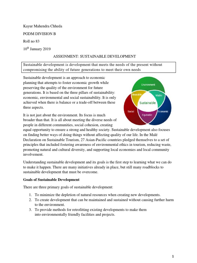 Eco Assignment | PDF | Sustainability | Sustainable Development