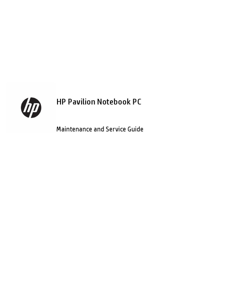 HP Pavilion Notebook PC: Maintenance and Service Guide | PDF | Solid ...
