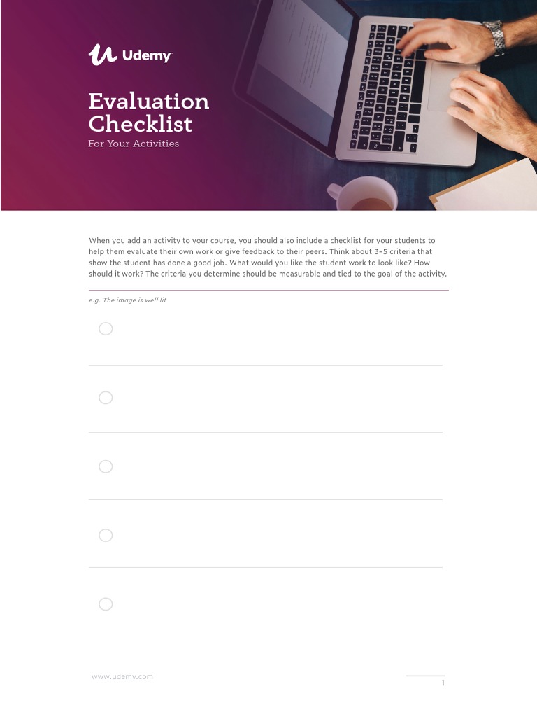 Evaluation Checklist CC | PDF
