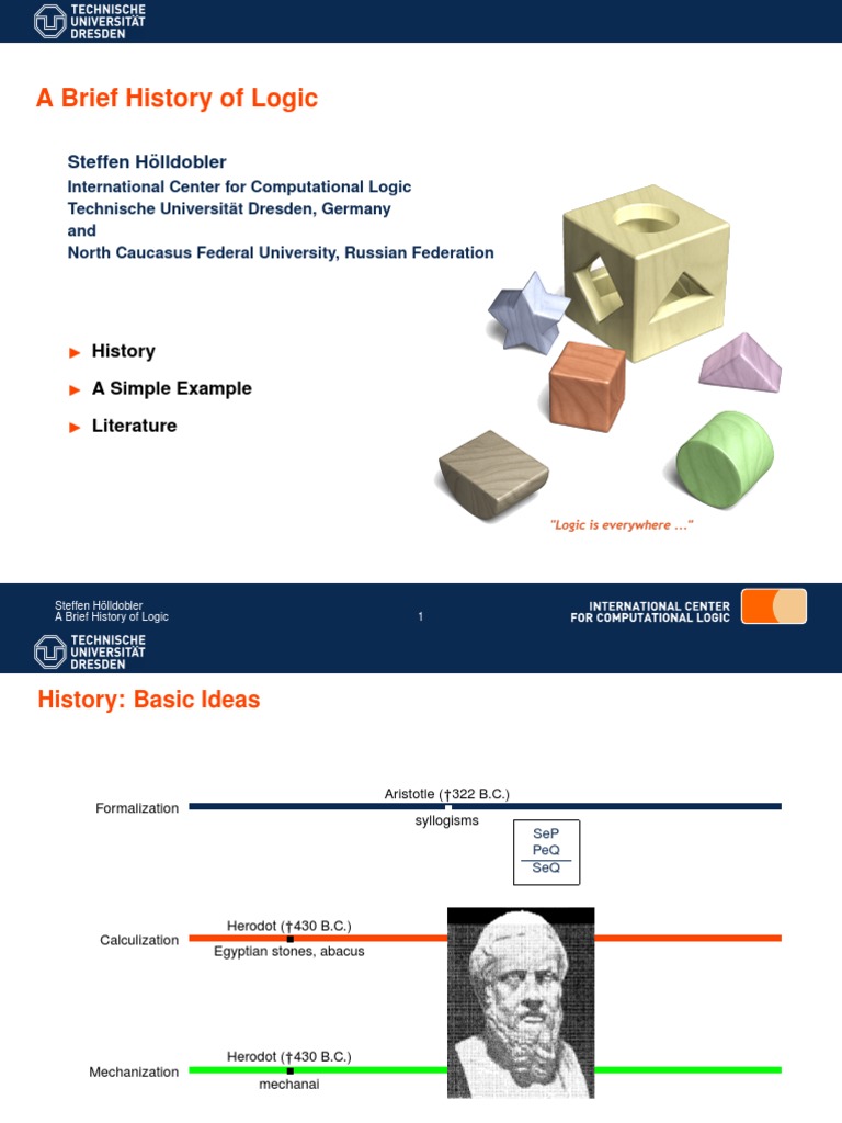 A Brief History of Logic: Steffen H Olldobler | PDF | Logic ...