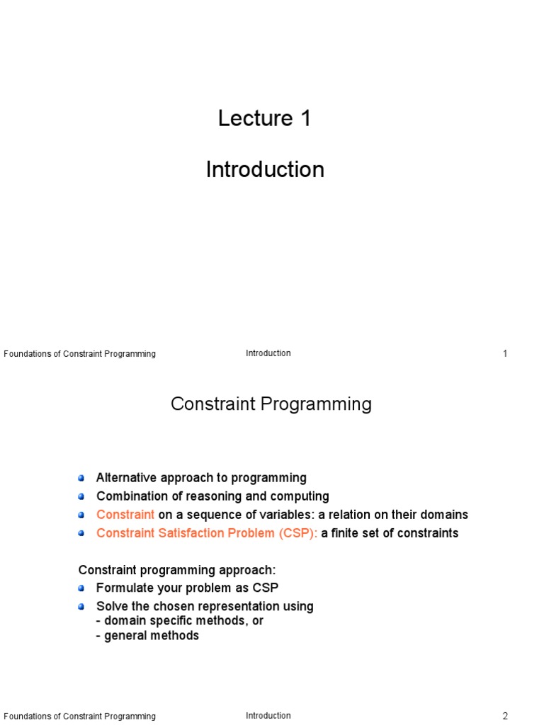 FCP L1 Introduction PDF | PDF | Mathematical Optimization | Areas Of Computer Science
