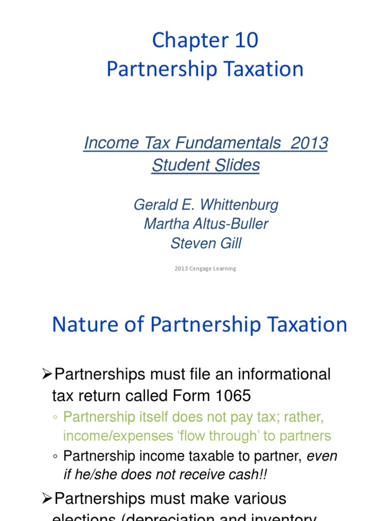 Partnership Taxation Overview and Basics | PDF | Limited Liability ...