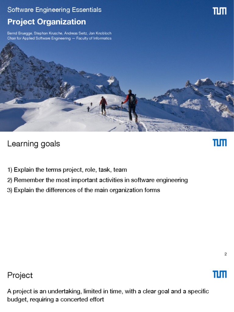 Project Organization: Software Engineering Essentials | PDF | Project ...