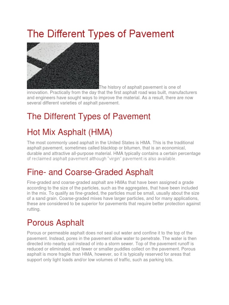 The Different Types of Pavement Hot Mix Asphalt (HMA) | PDF | Road ...
