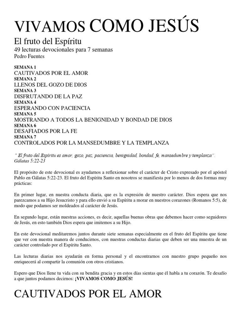 Fruto del Espíritu: 49 Devocionales | PDF | eucaristía | Amor