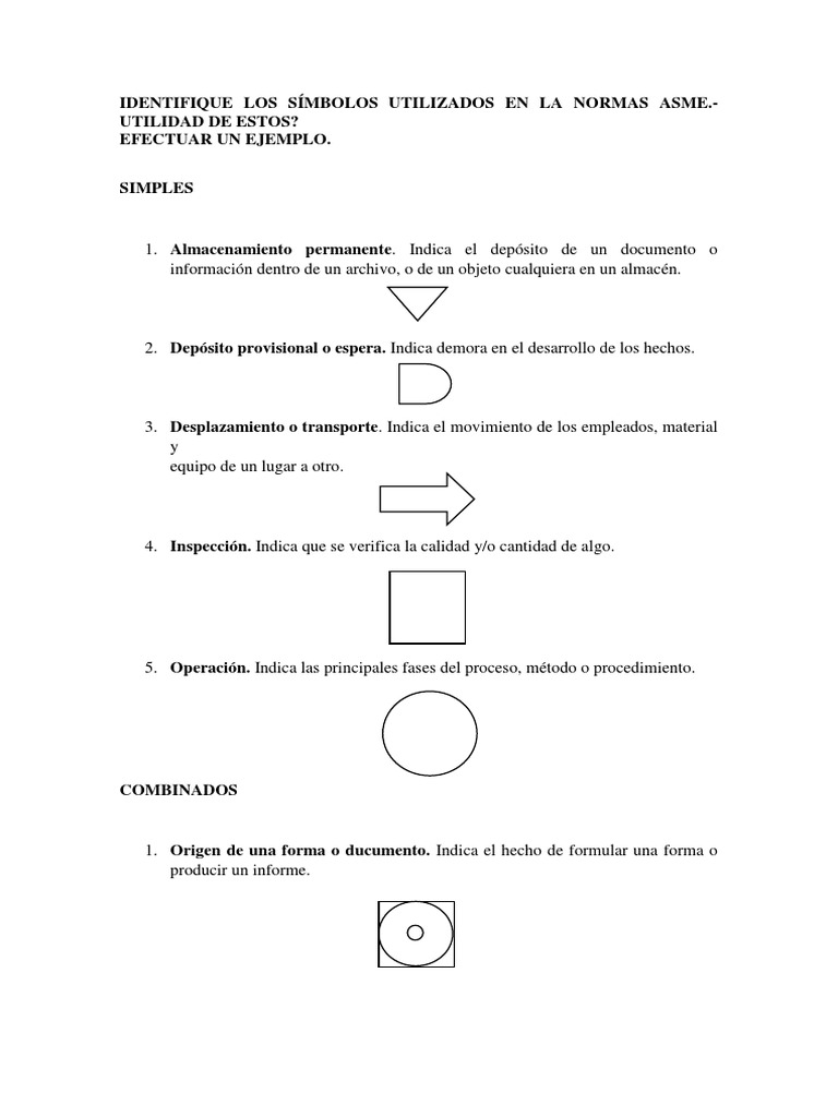 Símbolos ASME y su Aplicación | PDF | Archivo de computadora | Informática