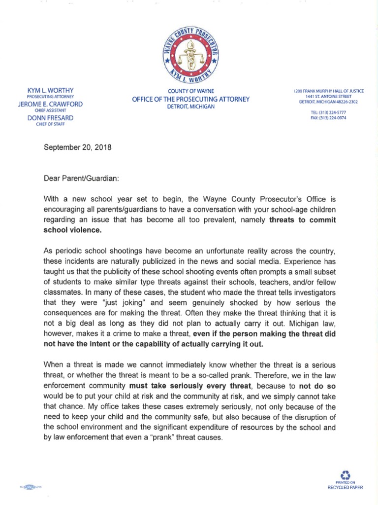 School Shooter Letter | PDF