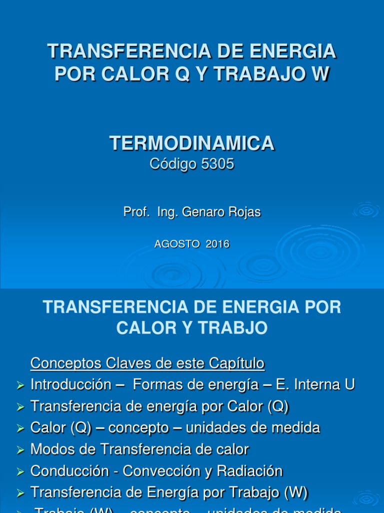 4a. Clase - Transferencias de Energia Por Calor y Trabajo | PDF ...