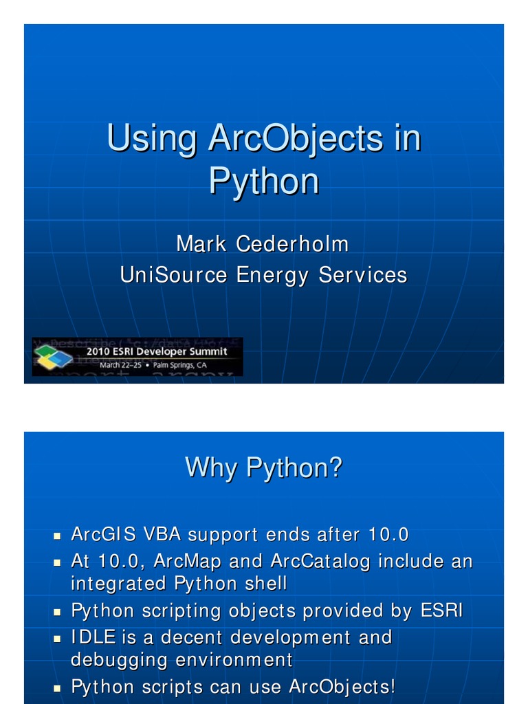 Python Arc Objects | PDF | Arc Gis | Computer Engineering