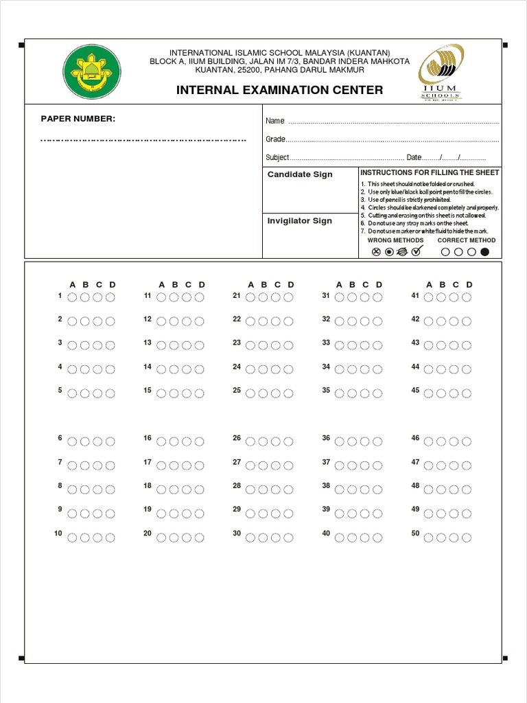 QMR Form IISM Kuantan PDF | PDF | Stationery | Writing Implements