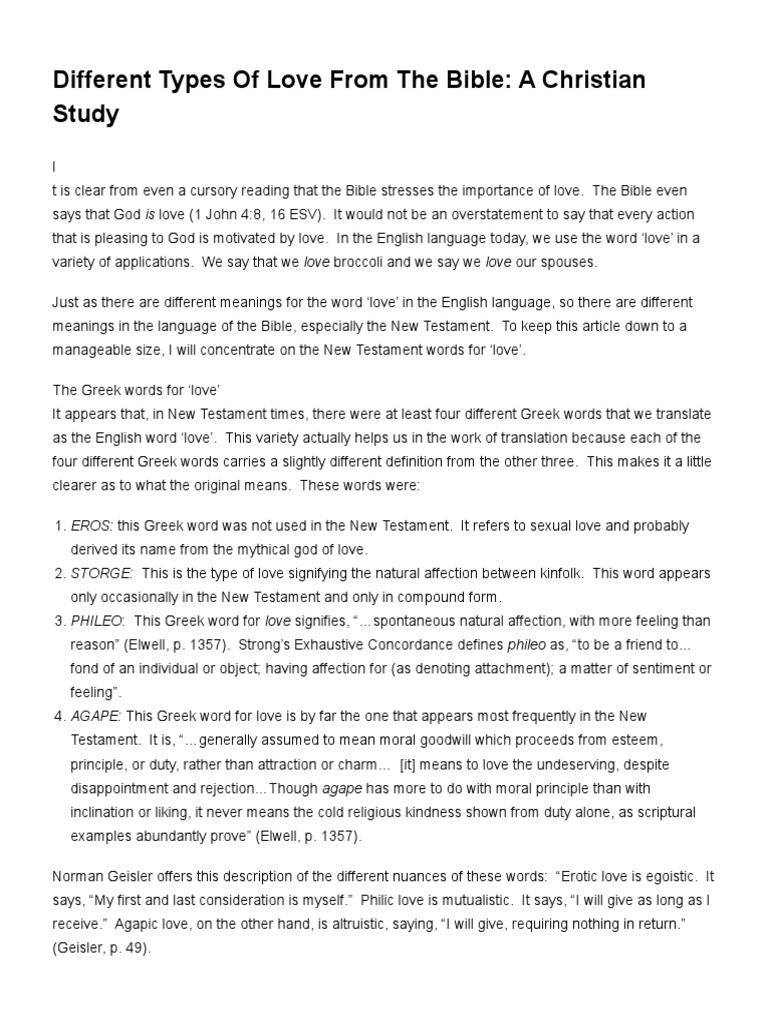 Different Types of Love in the Bible: Eros, Storge, Phileo & Agape ...