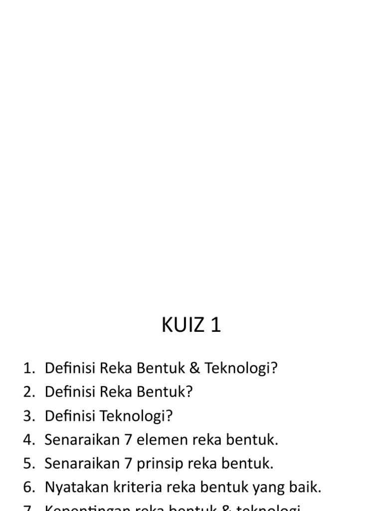 RBT T1 Kuiz 1 | PDF