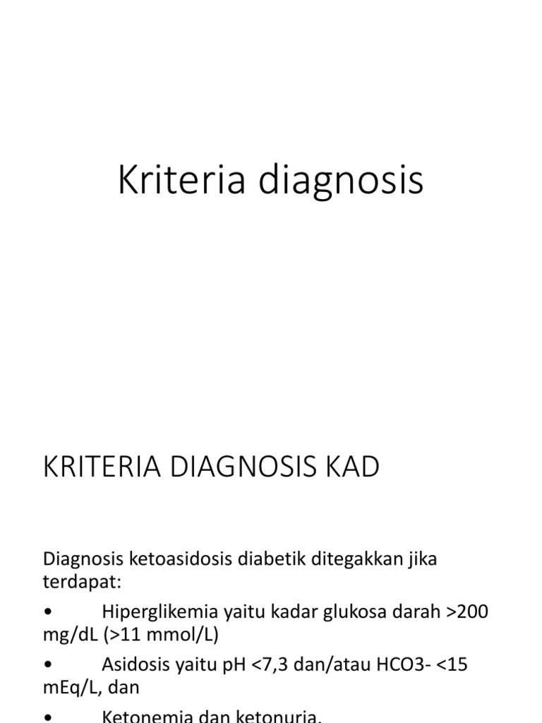 Kriteria Diagnosis KAD DMT1 | PDF
