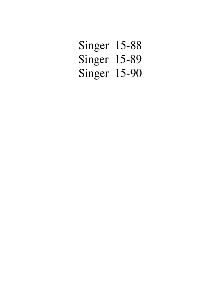 Singer 15 Series Models Overview | PDF