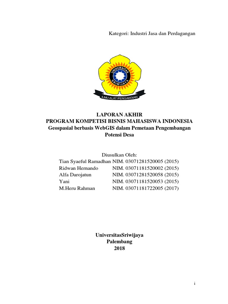 Geospasial Berbasis WebGIS Dalam Pemetaan Potensi Desa | PDF