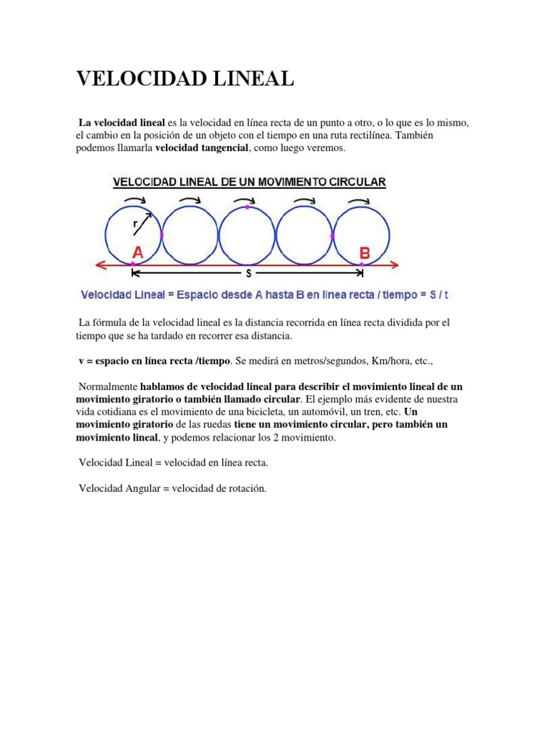 Velocidad Lineal | PDF | Movimiento (física) | Velocidad