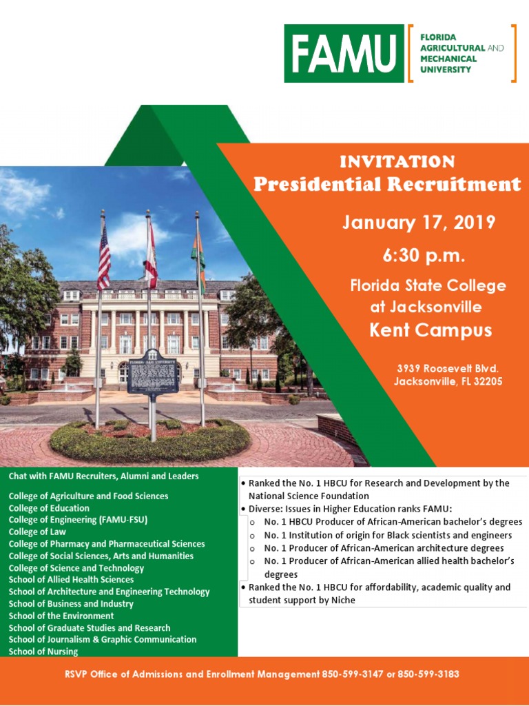 FSCJ Kent Campus - FAMU Annual Presidential Recruitment 1.17.19 | PDF