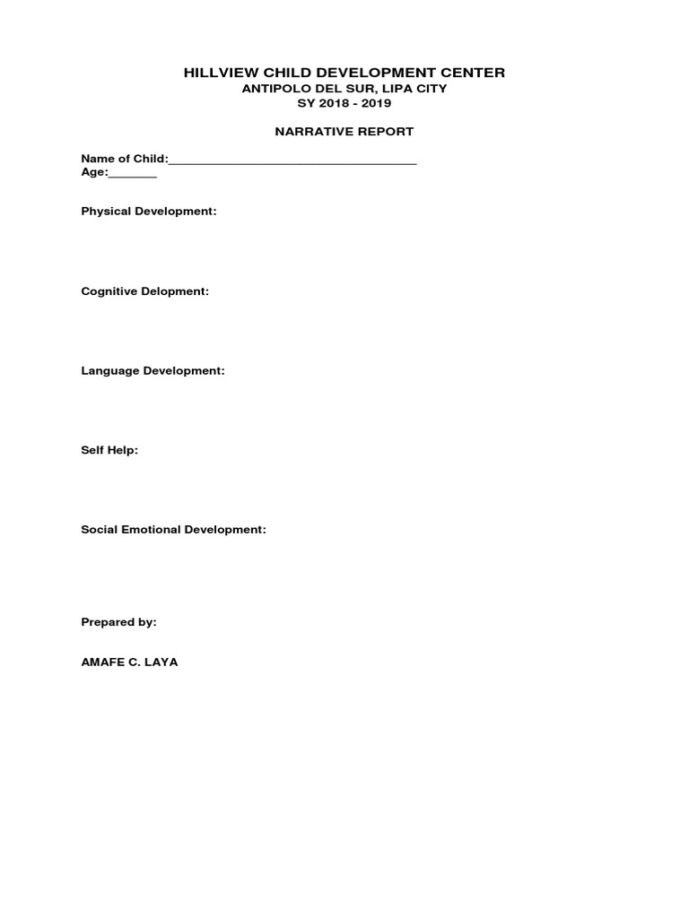 Hillview Child Development Center: Antipolo Del Sur, Lipa City SY 2018 ...