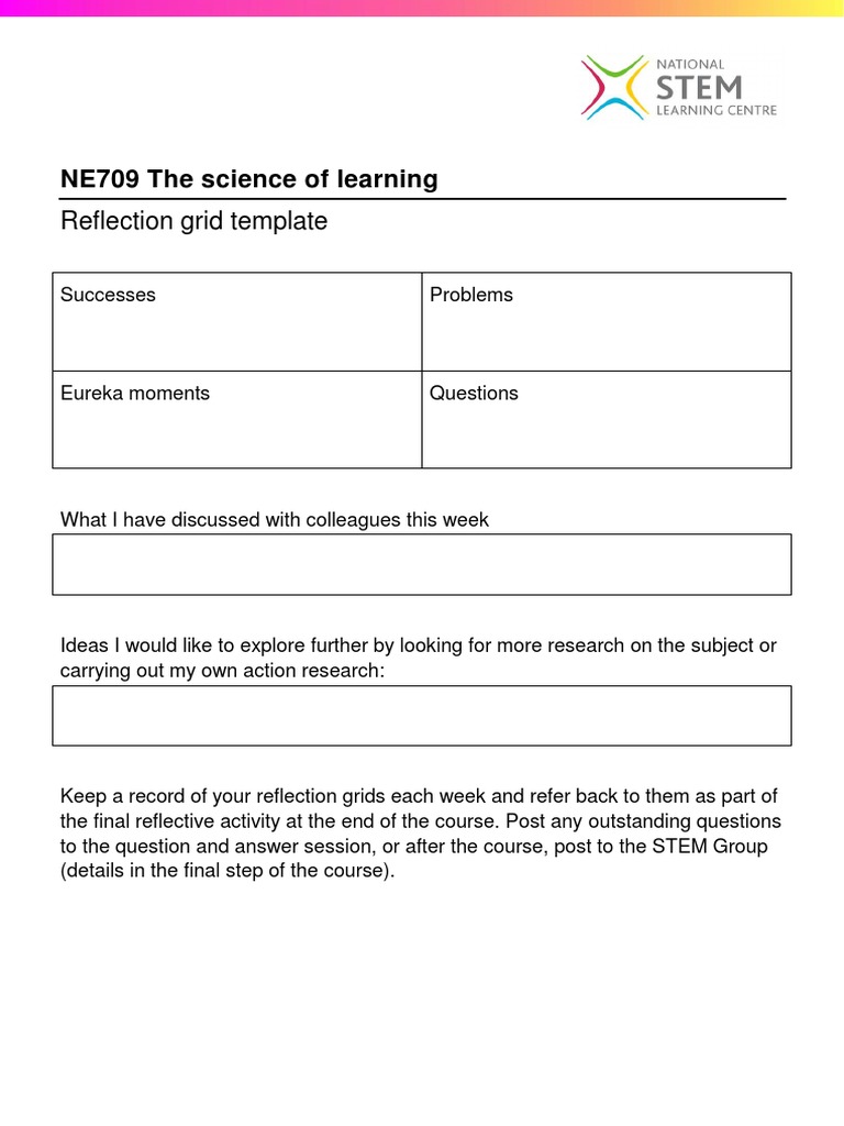 STEM Learning NE709 Reflection Grid Template | PDF | Inquiry | Research ...