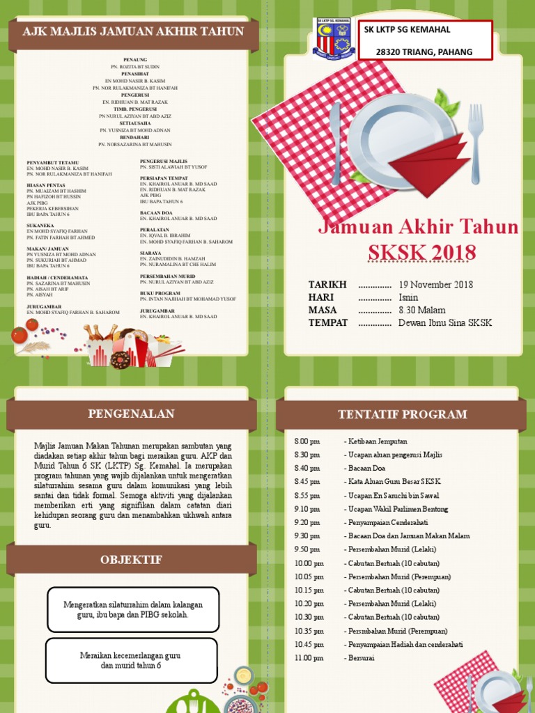 Buku Program Jamuan, Dinner | PDF