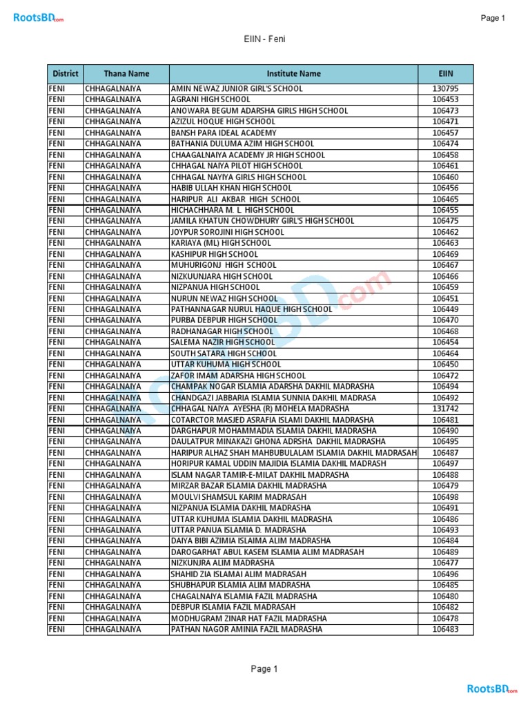 Feni | PDF | School Types | Educational Stages
