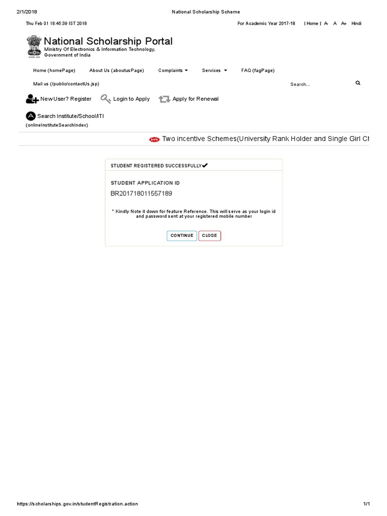 National Scholarship Scheme | PDF